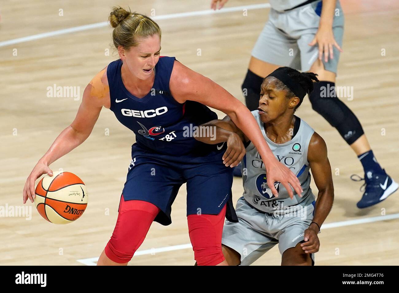 Washington Mystics guard Emma Meesseman (33) works against Minnesota ...