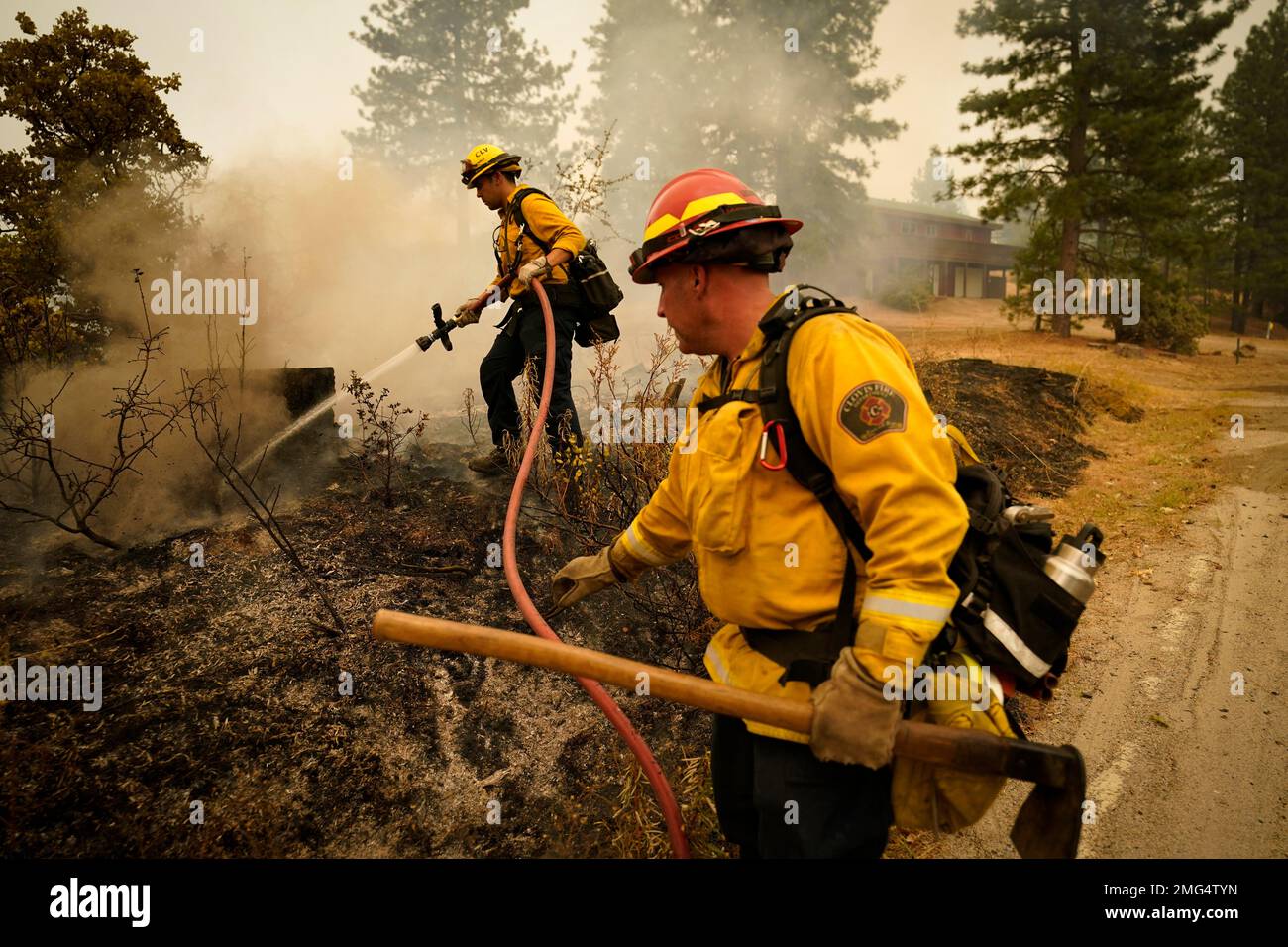 Tim Lesmeister, right, and Rick Archuleta, of the Clovis Fire ...
