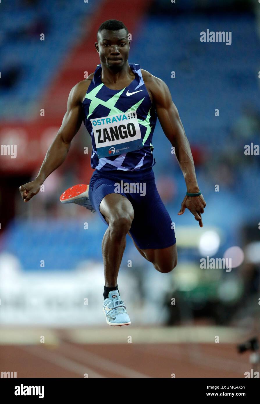 Hugues Fabrice Zango of Burundi competes in triple jump at the Golden ...