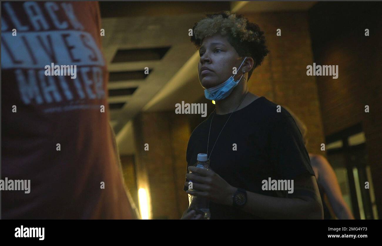 In this image taken from video, activist and rapper Genesis Be leaves ...