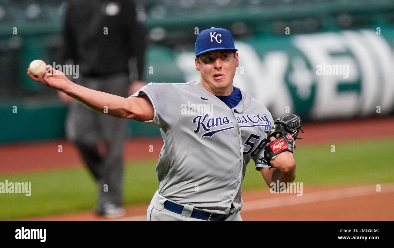 Kansas City Royals starting pitcher Brad Keller throws out Cleveland ...
