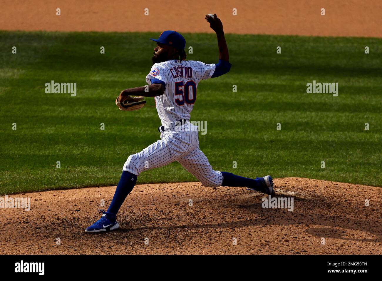 New York Mets pitcher Miguel Castro delivers during the 10th inning of ...