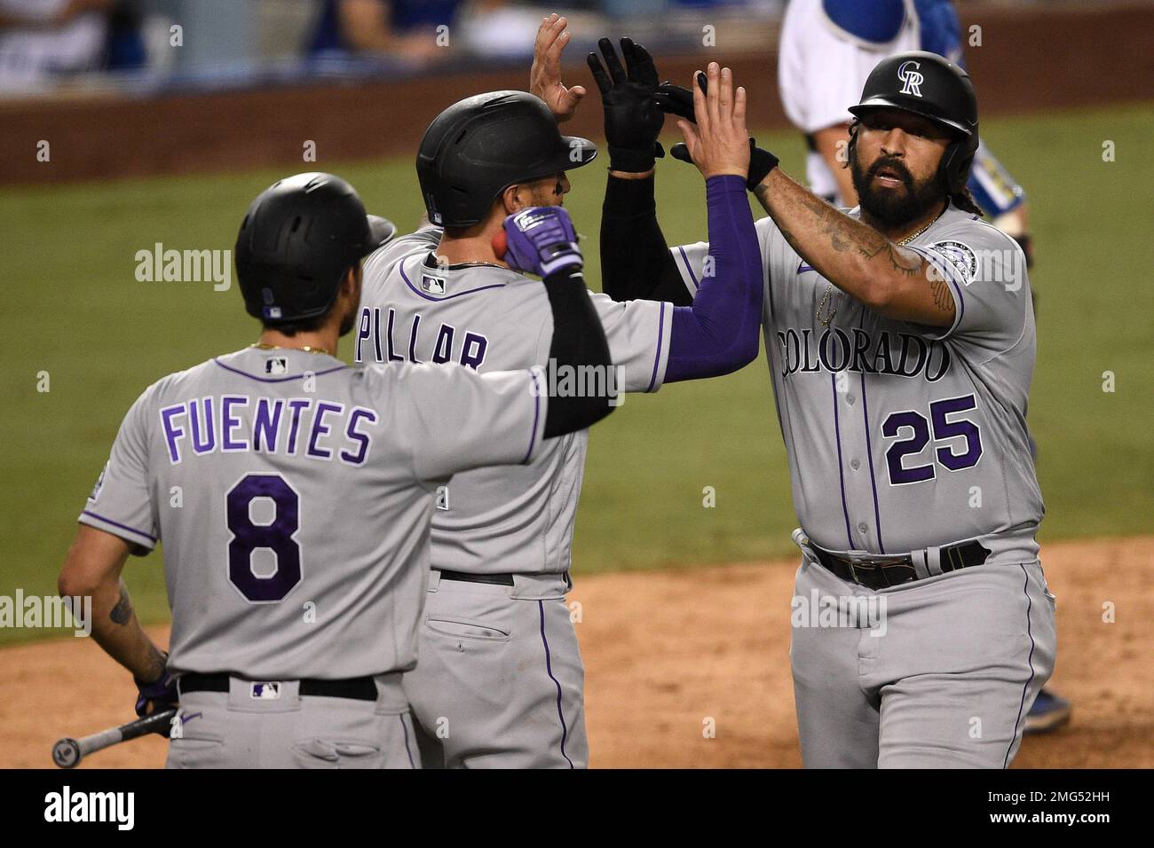 Colorado Rockies designated hitter Matt Kemp, from right to left ...