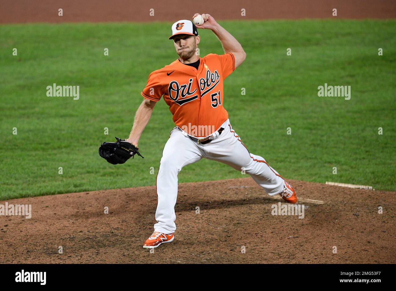 Baltimore Orioles relief pitcher Paul Fry delivers a pitch during a ...