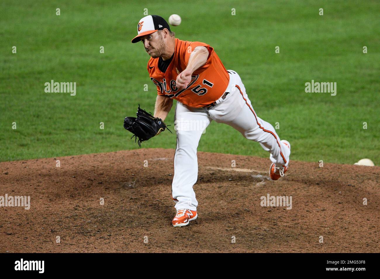 Baltimore Orioles relief pitcher Paul Fry delivers a pitch during a ...