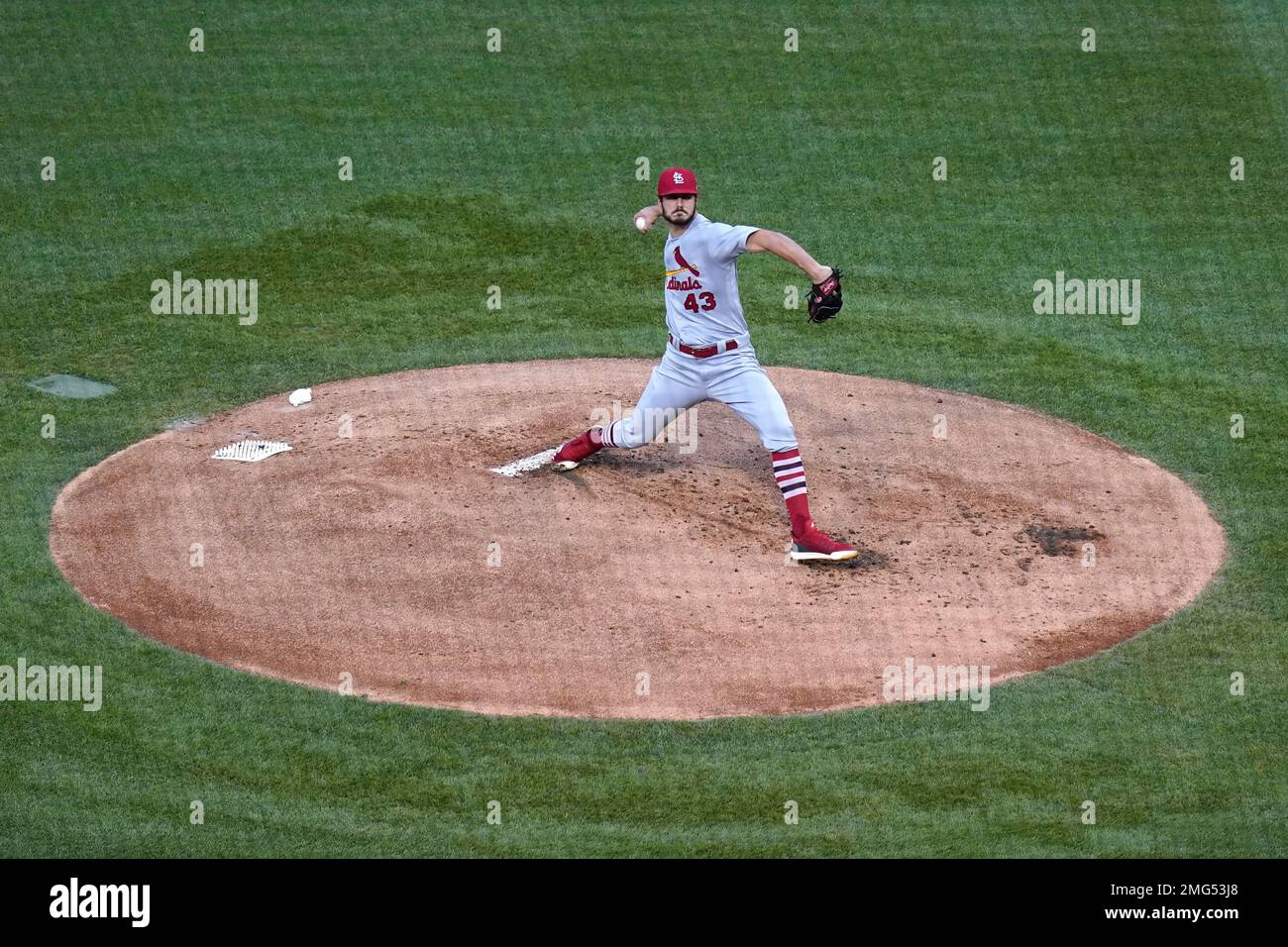 St. Louis Cardinals starting pitcher Dakota Hudson throws the ball ...