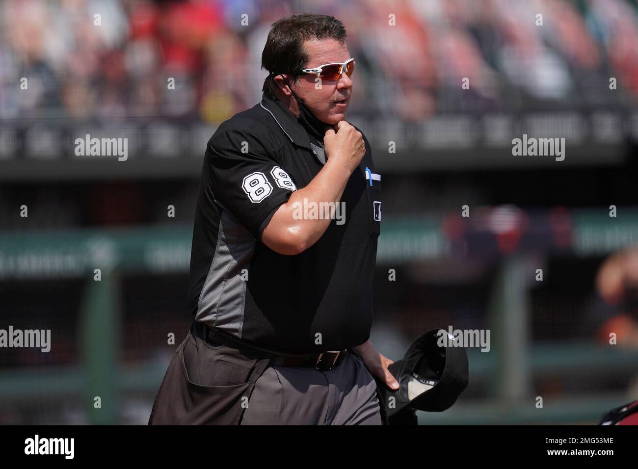 Umpire Doug Eddings during a baseball game between the San Francisco ...