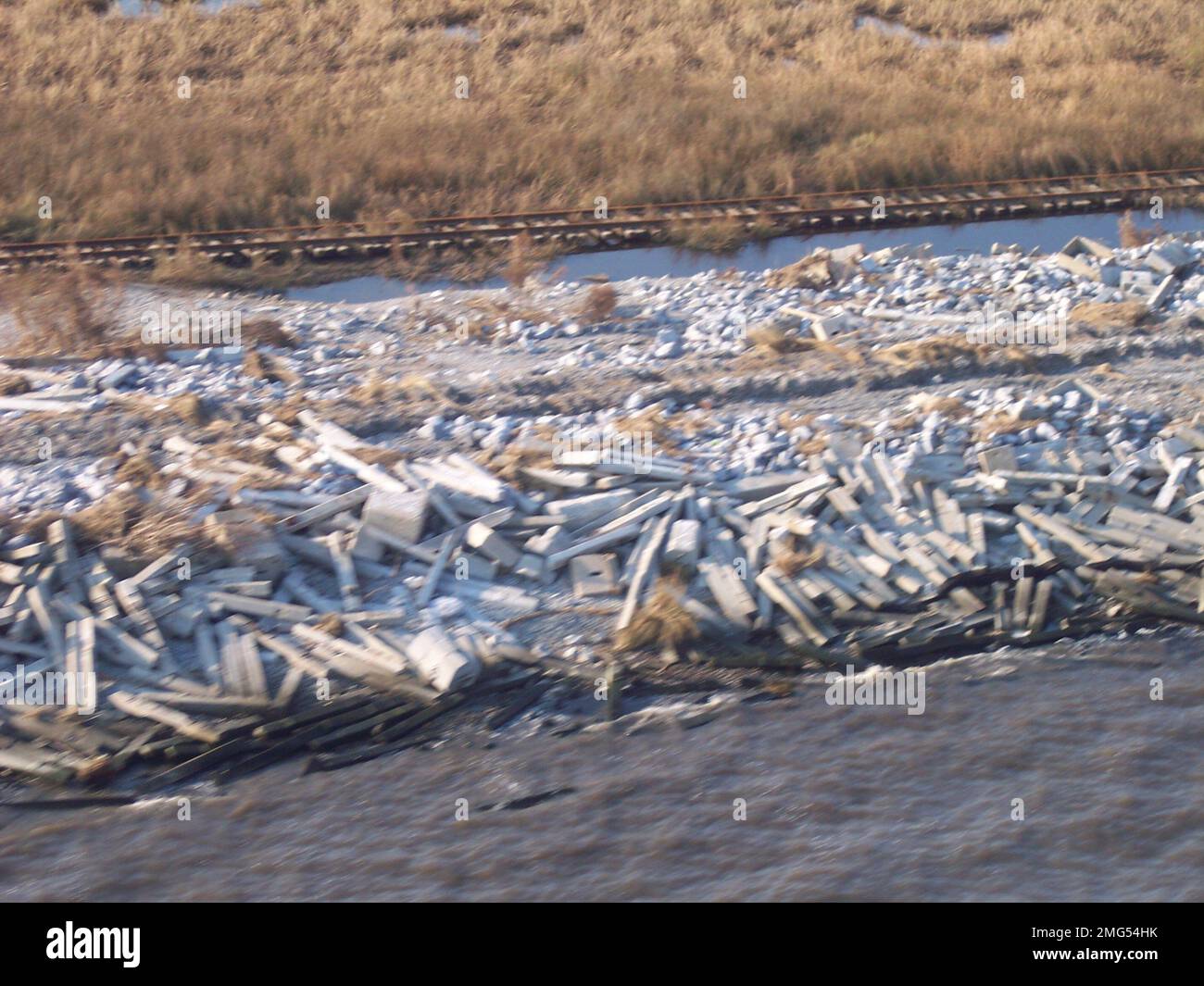 Aftermath - Miscellaneous - 26-HK-46-7. aerial view of debris pile on ...