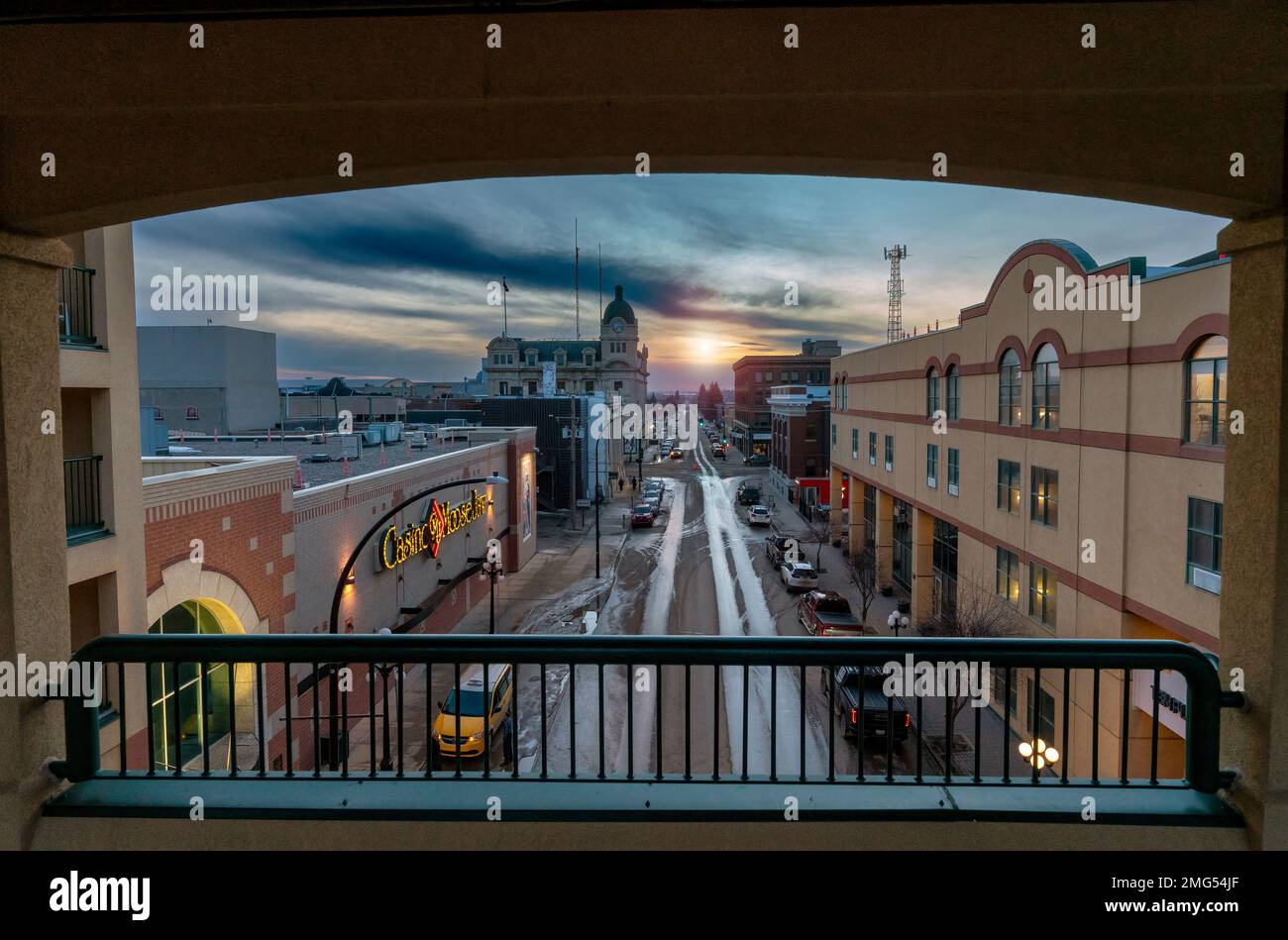 Sunset View Moose Jaw Ssktchewan Downtown City Hall Stock Photo - Alamy