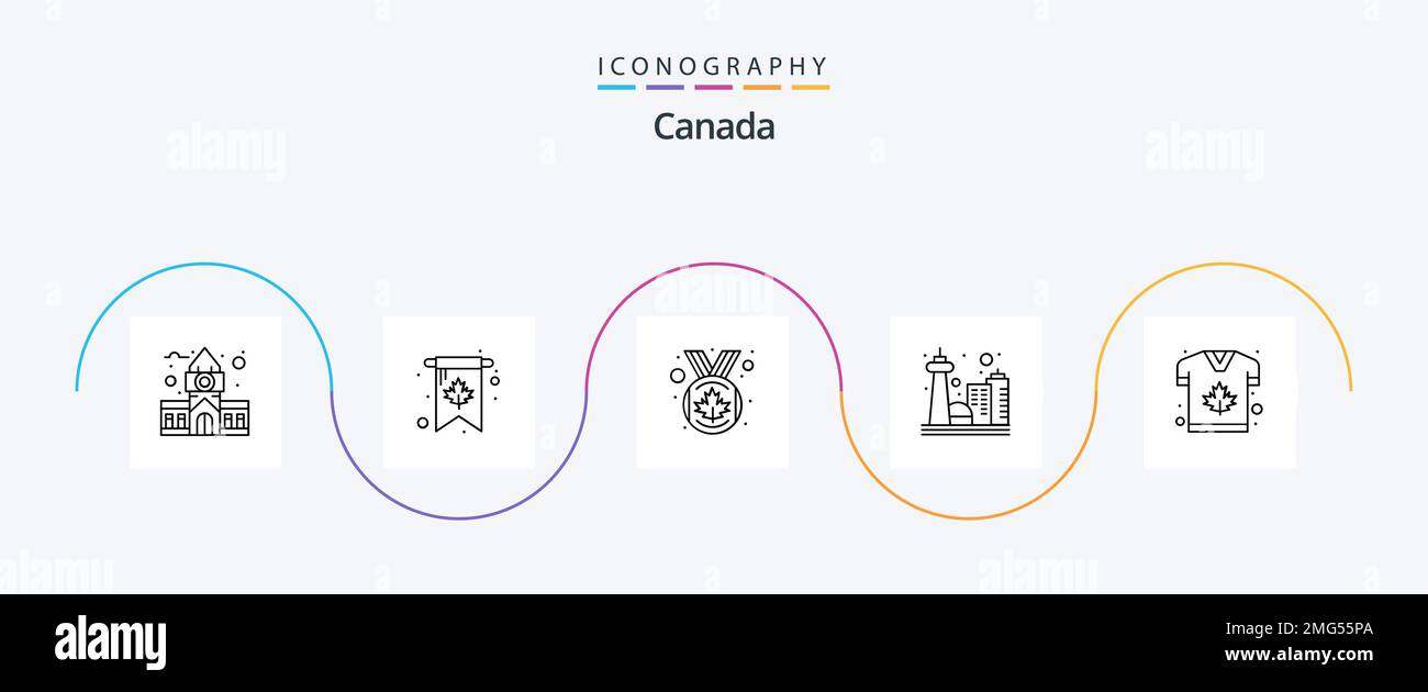 Canada Line 5 Icon Pack Including canada. toronto. award. landmark ...