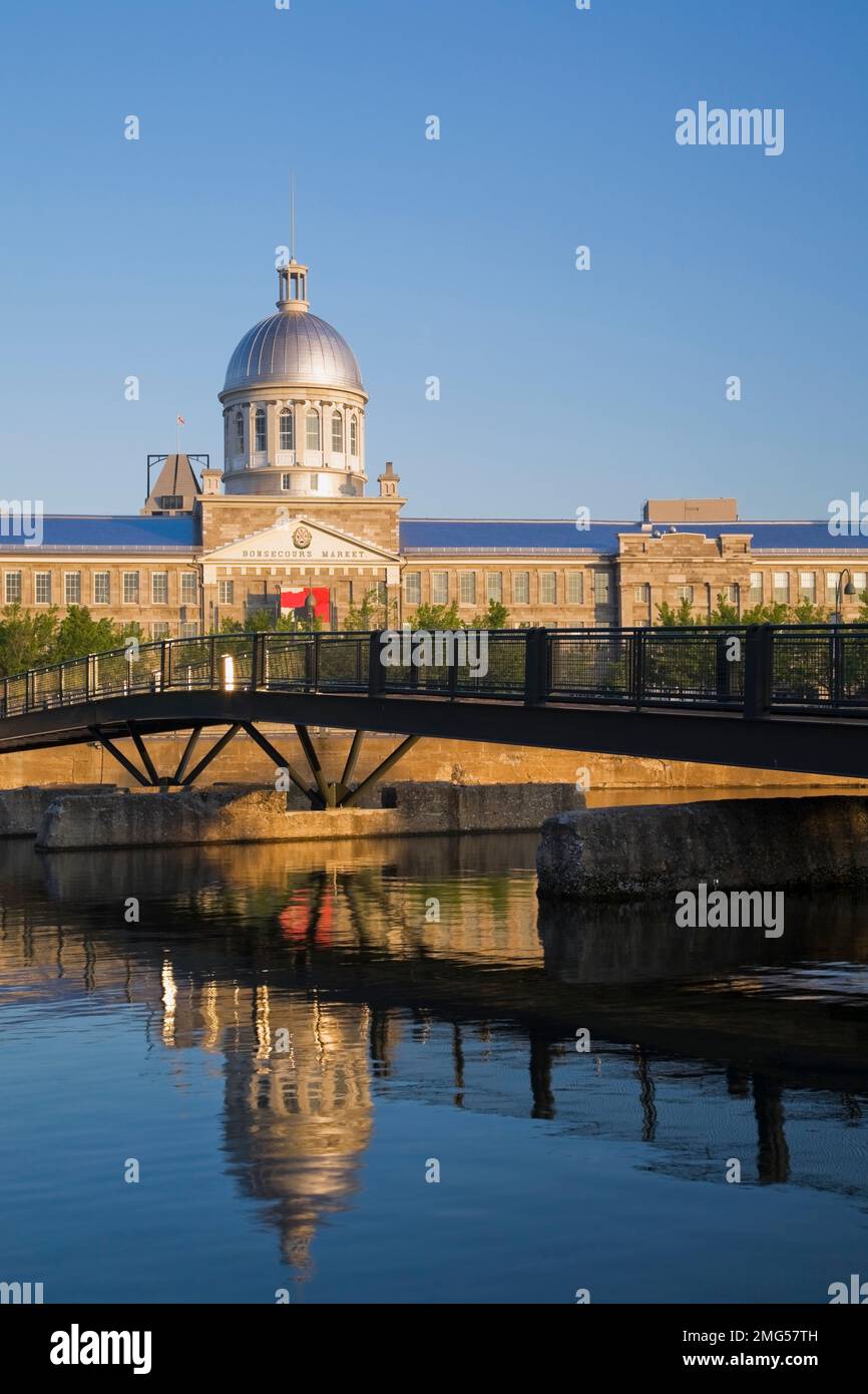 Bonsecours Market and footbridge over Bonsecours basin in Old Port of ...