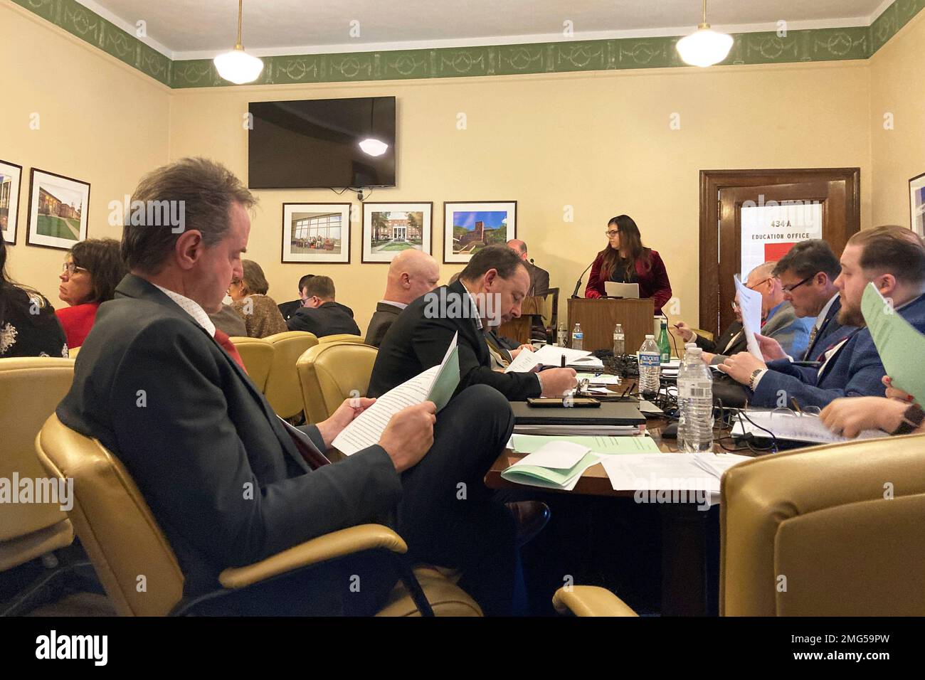 Members of the West Virginia House of Delegates' Education Committee ...