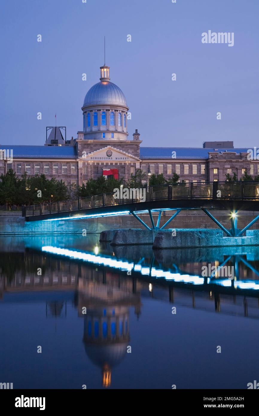 Bonsecours Market and footbridge over Bonsecours basin in Old Port of ...