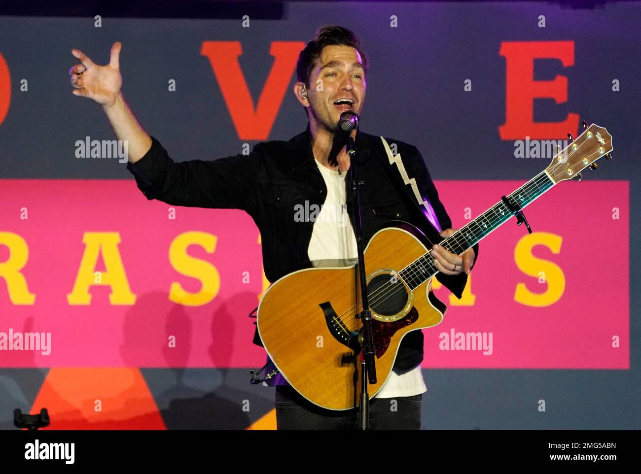 Singer Andy Grammer performs at the Drive-In to Erase MS gala, Friday ...