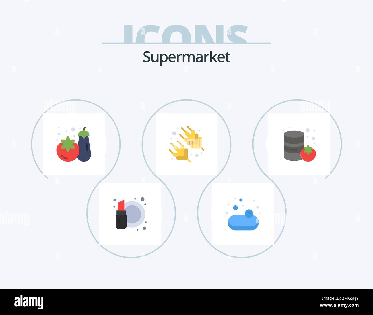 Supermarket Flat Icon Pack 5 Icon Design. . vegetable. supermarket ...