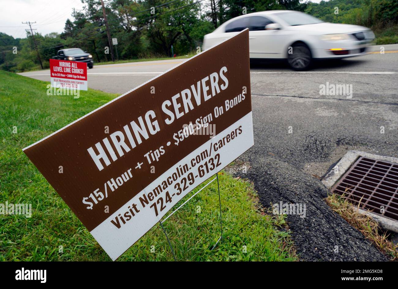 Help wanted signs for servers and cooks at Nemacolin Woodlands Resort ...