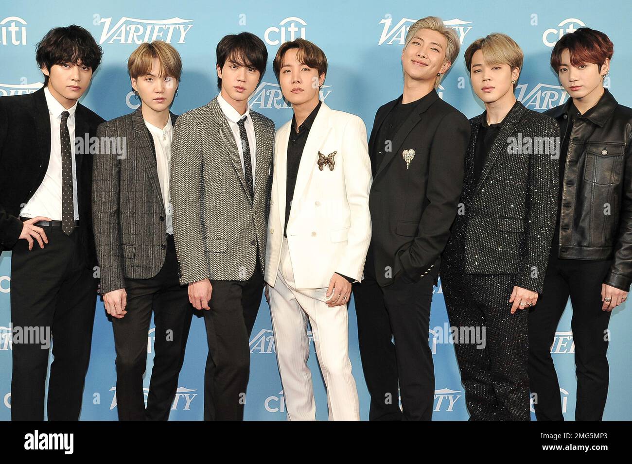 FILE - Korean pop band BTS attends the 2019 Variety's Hitmakers Brunch ...