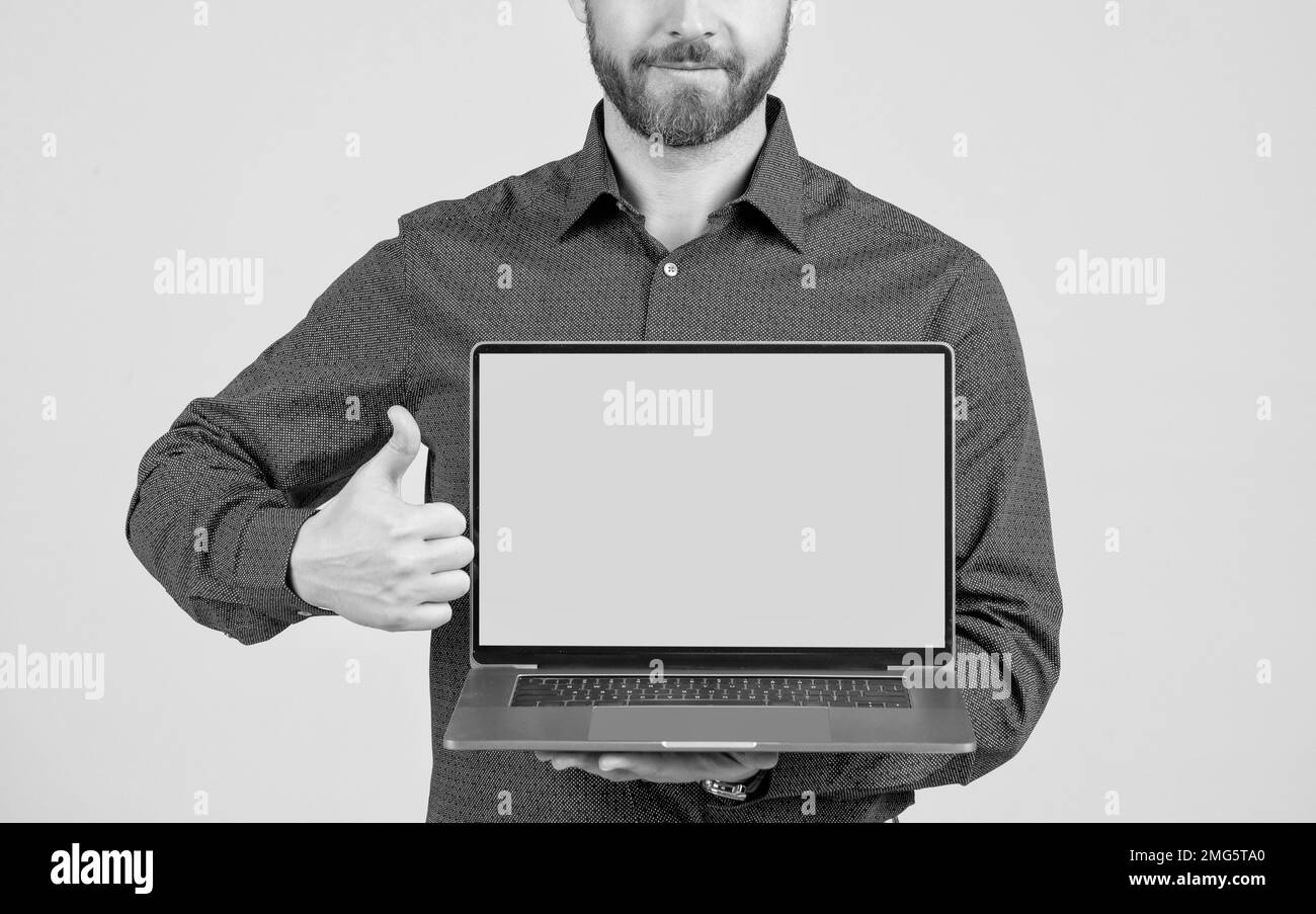 Man presenting green screen Black and White Stock Photos & Images - Alamy