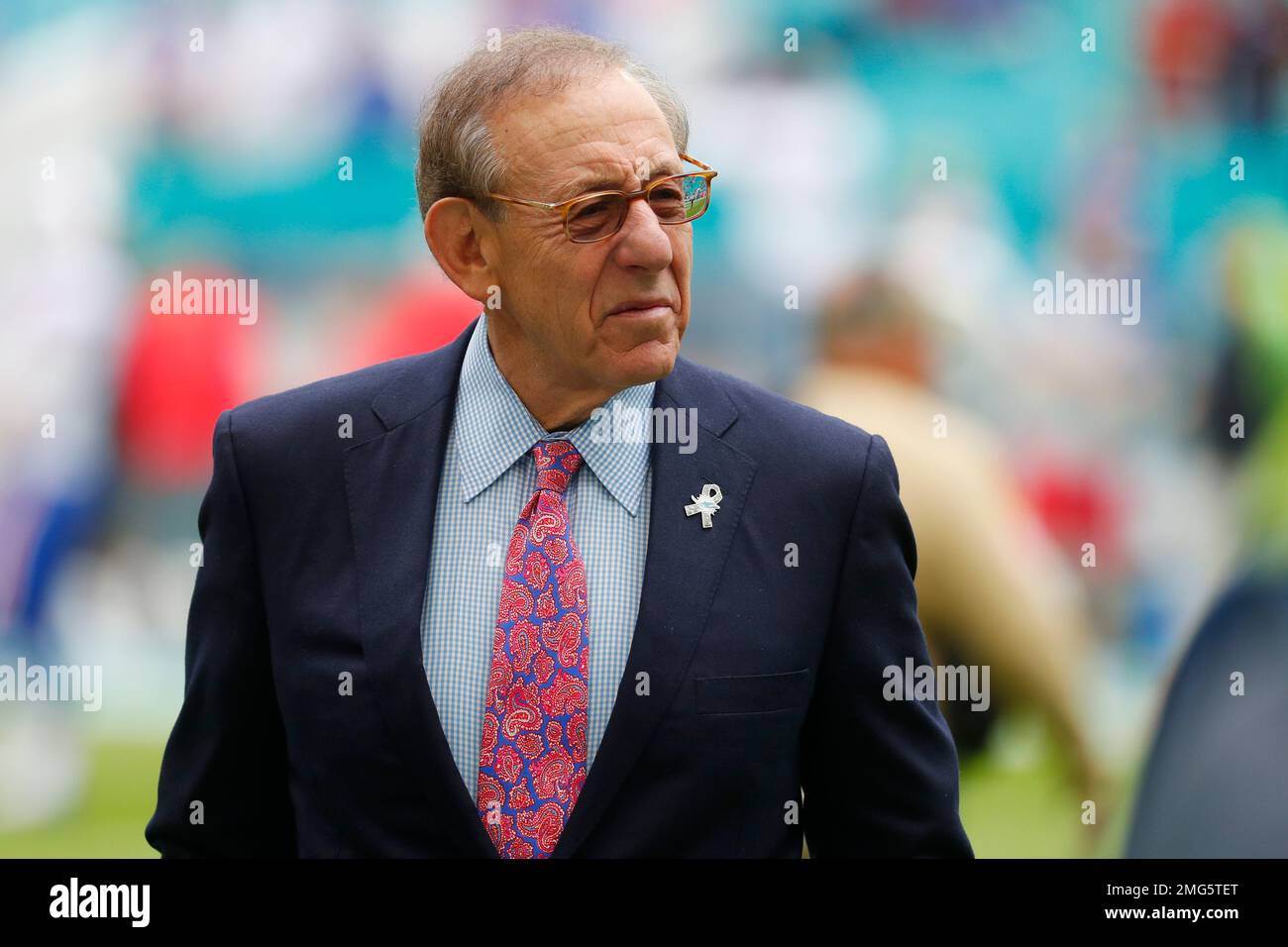 FILE - Miami Dolphins owner Stephen Ross watches his team warm up ...
