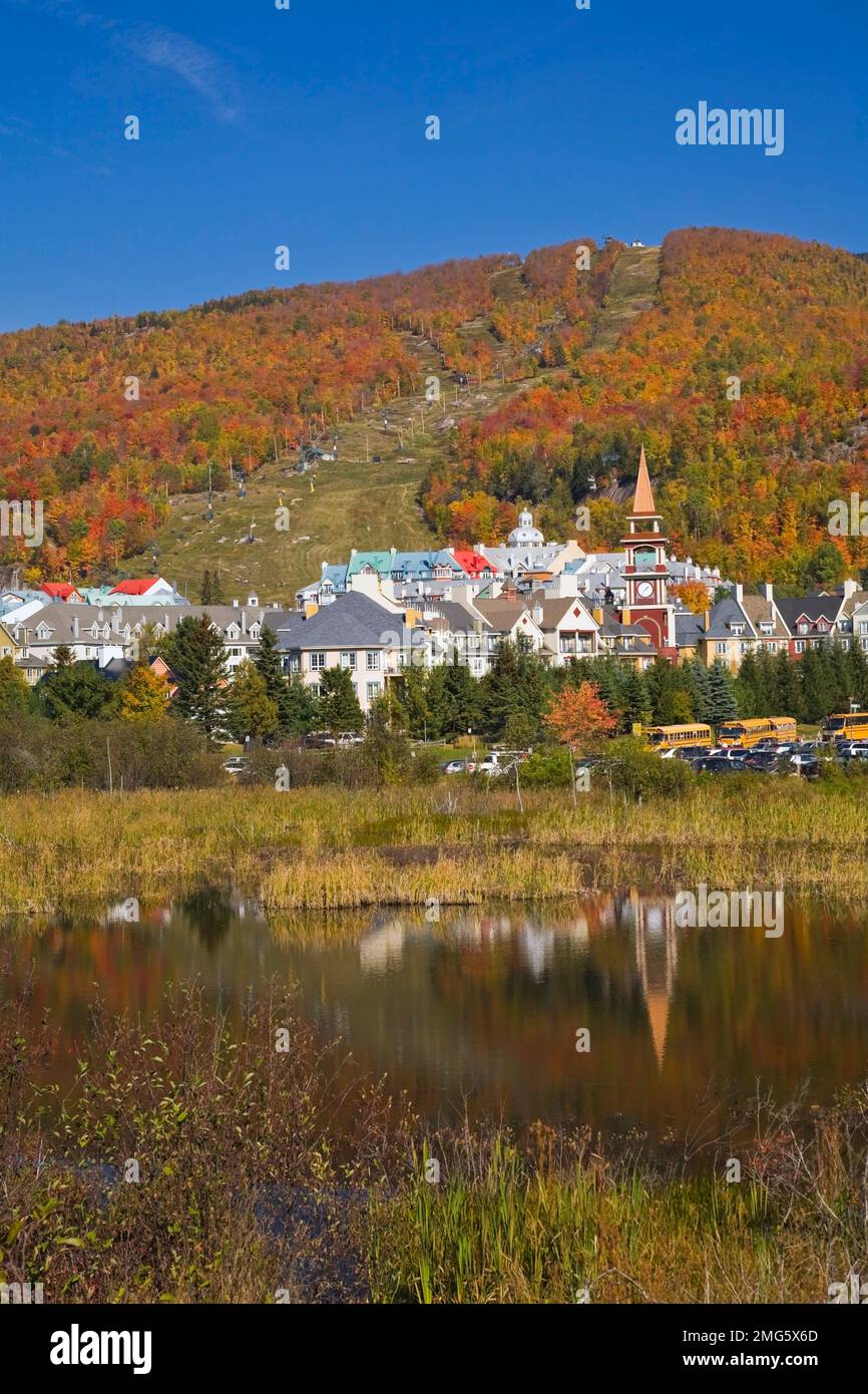 Mont-Tremblant resort in autumn, Laurentians, Quebec, Canada Stock ...