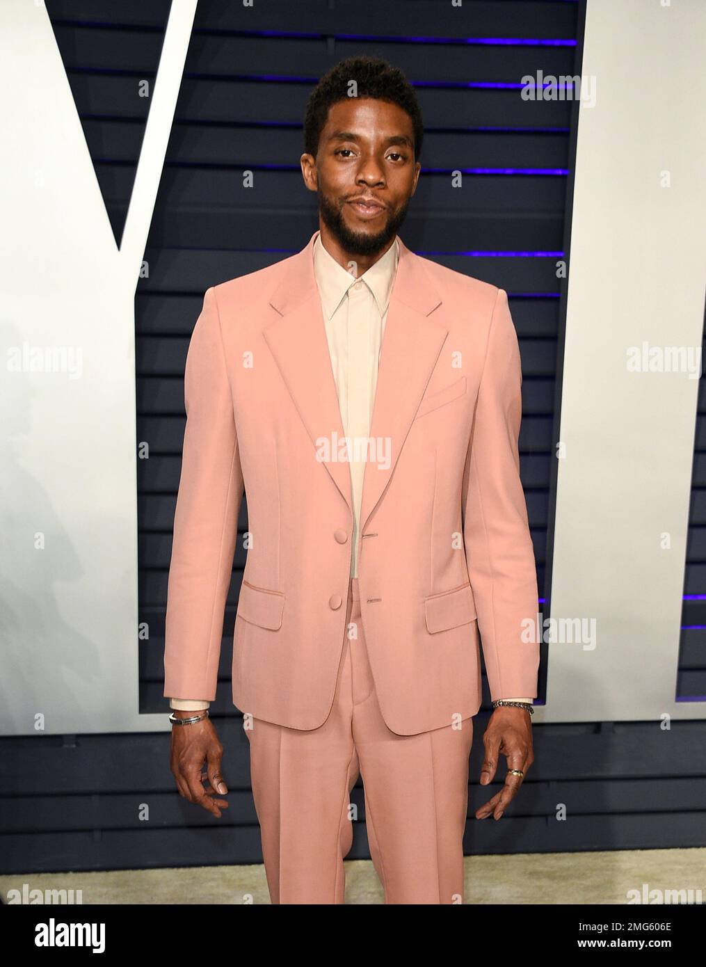 Actor Chadwick Boseman arrives at the Vanity Fair Oscar Party on Sunday ...