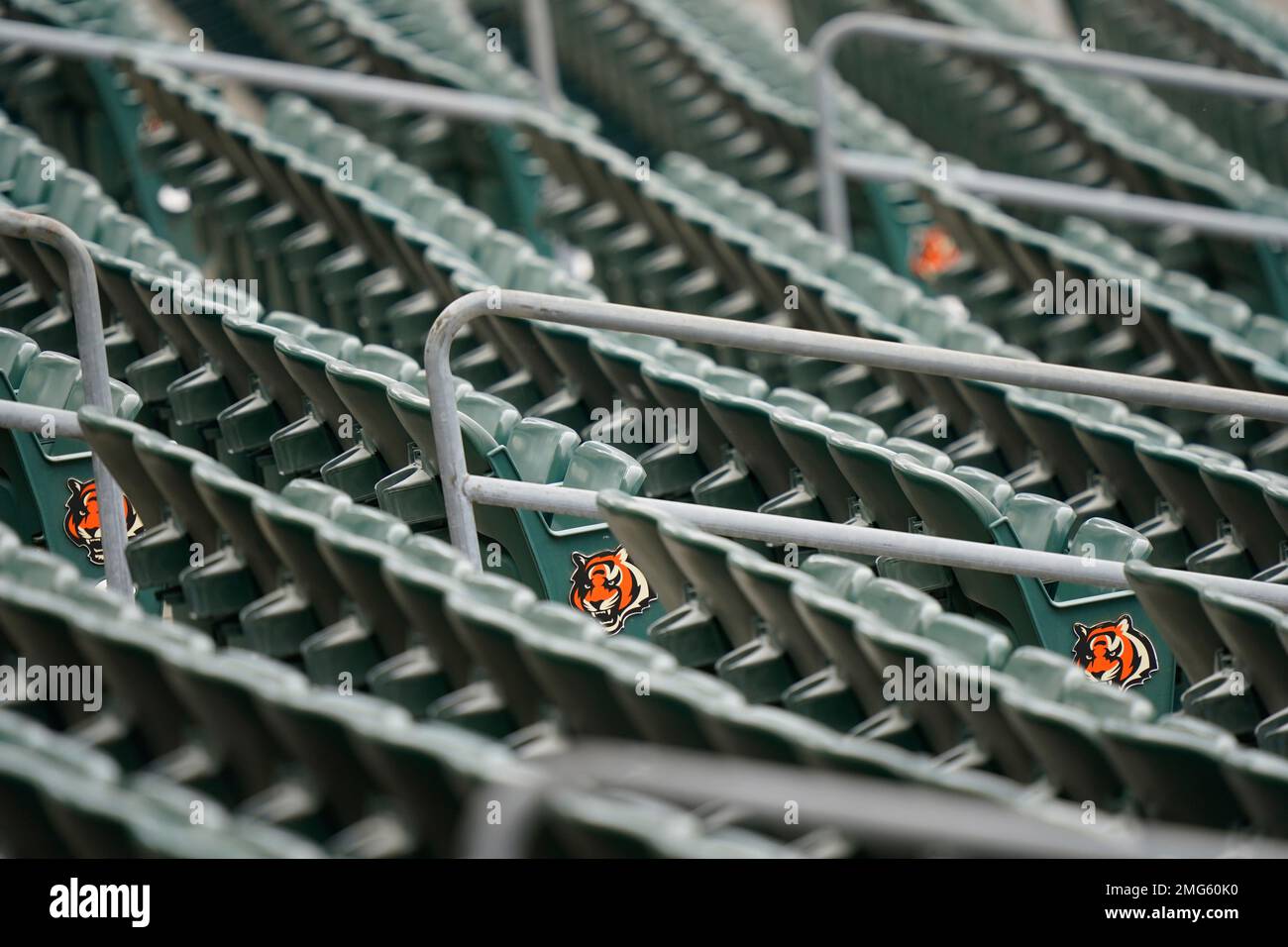 Empty seats in Paul Brown Stadium before an NFL football team scrimmage ...