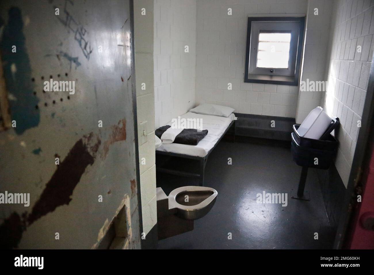 FILE- in this Jan. 28, 2016, file photo, the interior of a solitary ...