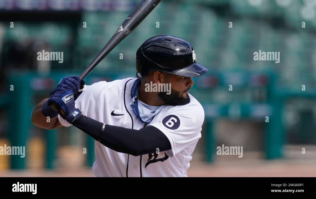 Detroit Tigers' Jorge Bonifacio bats during the seventh inning of a ...