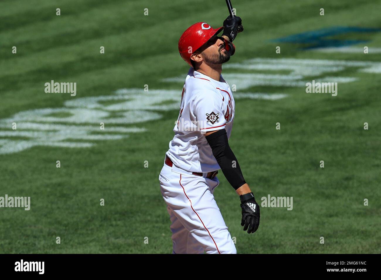Cincinnati Reds' Nicholas Castellanos bats during a baseball game ...