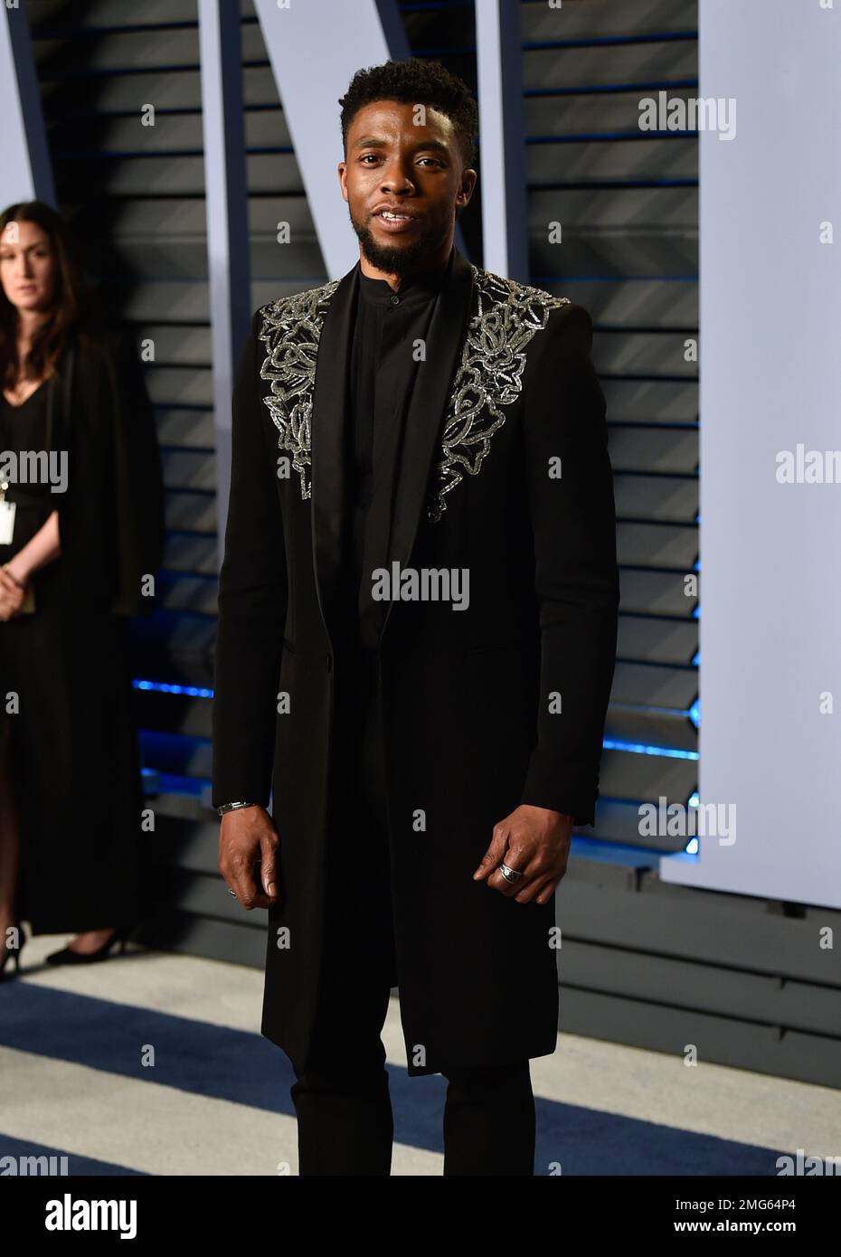 Chadwick Boseman arrives at the Vanity Fair Oscar Party on Sunday ...