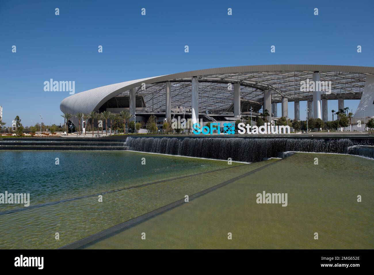 General exterior view of SoFi Stadium, the future home of the Los ...