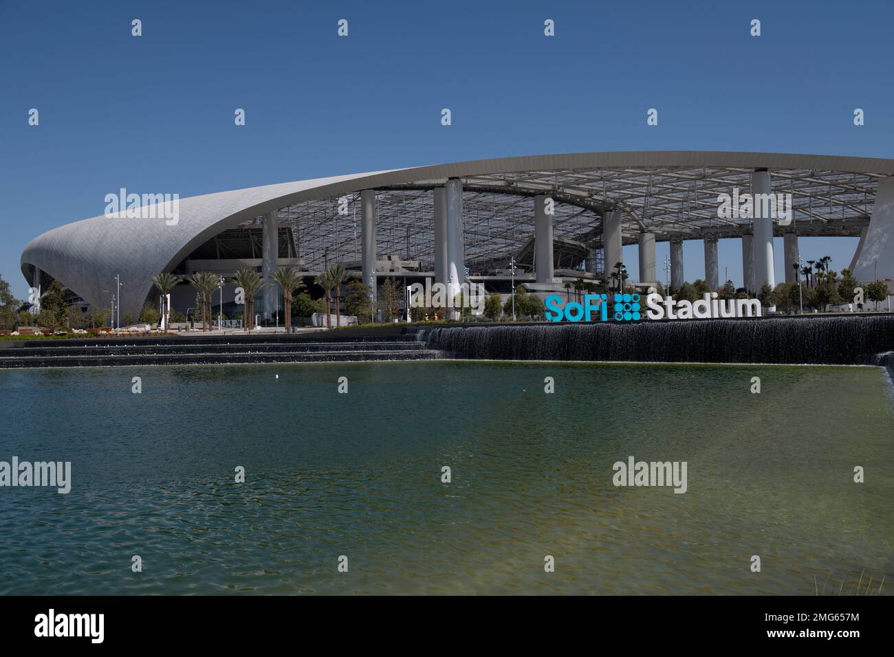 General exterior view of SoFi Stadium, the future home of the Los ...