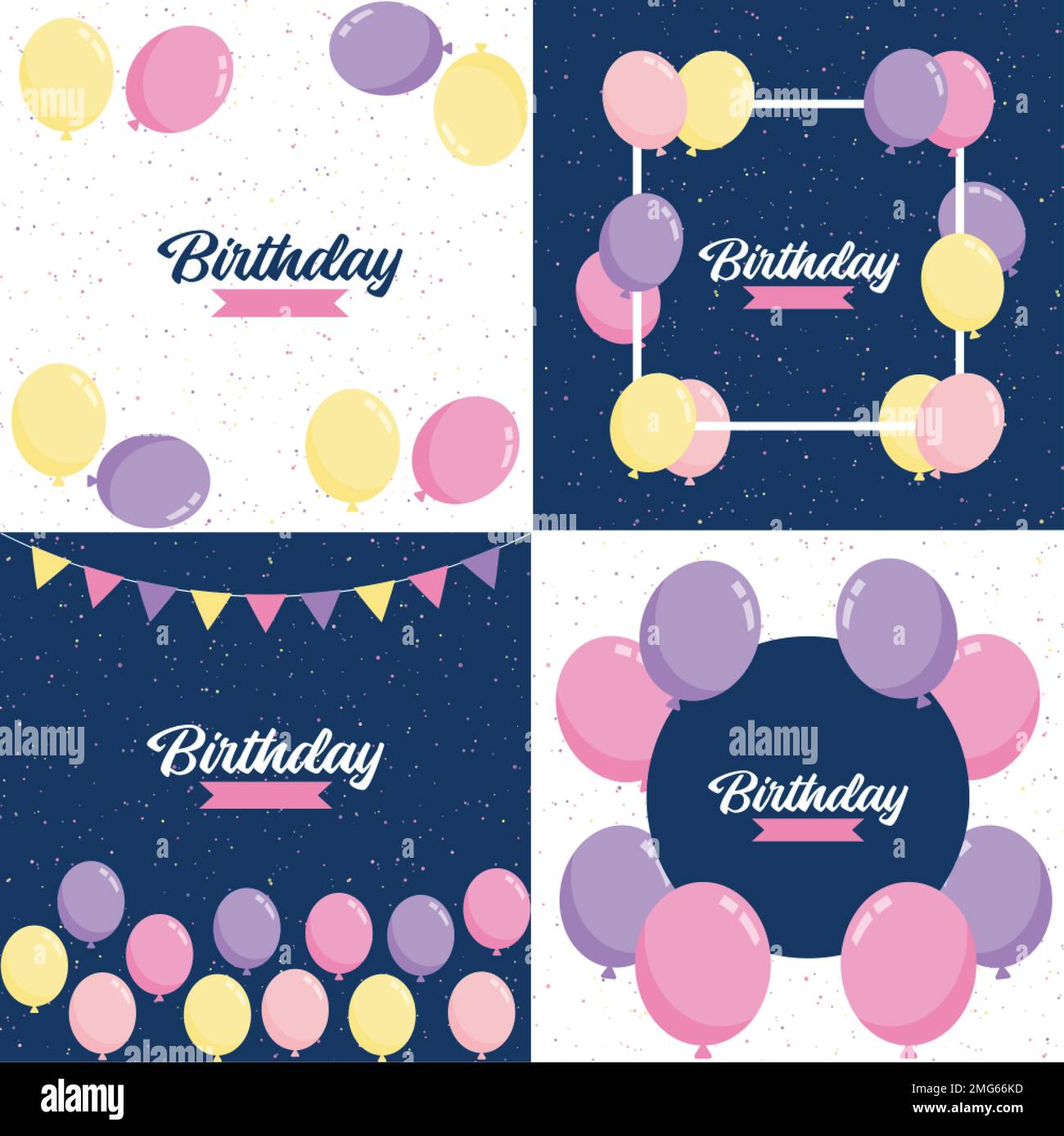 Happy birthday card fireworks balloons Stock Vector Images - Alamy