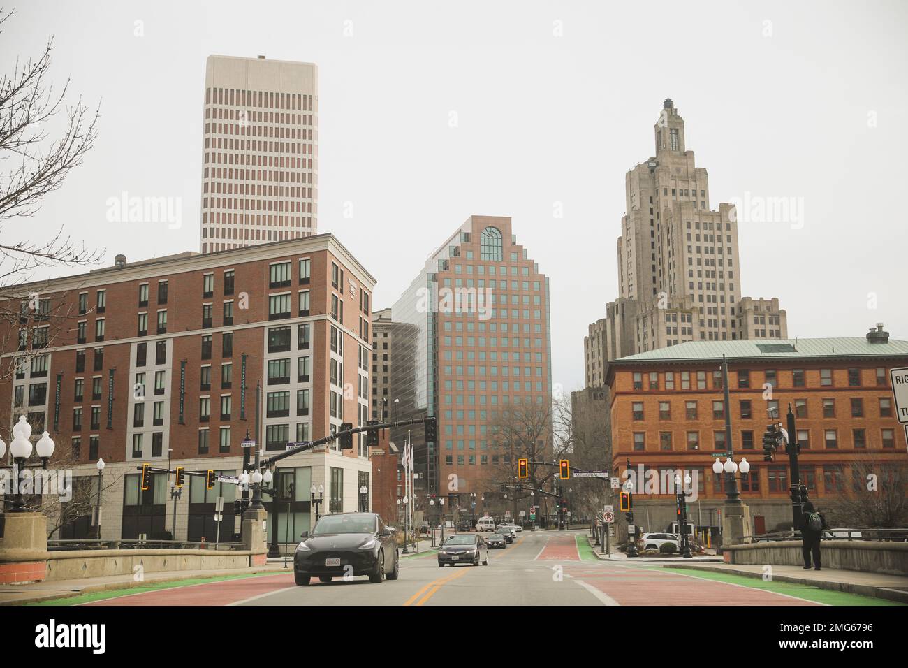 Street photos Rhode Island Providence urban buildings driving Stock ...