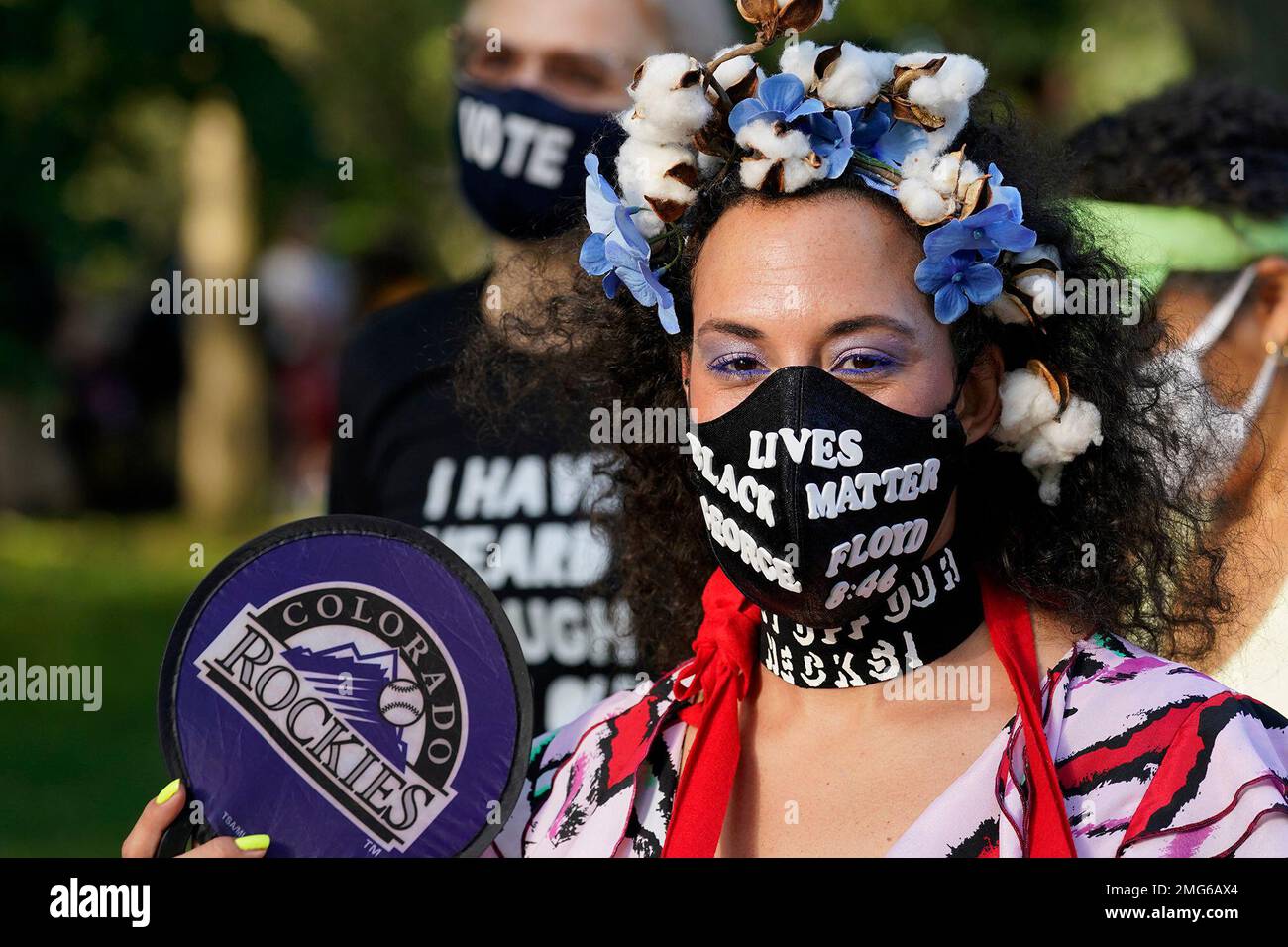 Megan Dogans of Denver, arrives to attend the March on Washington ...