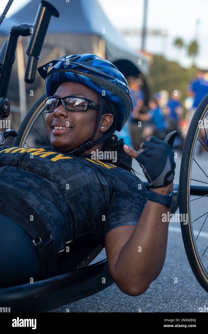 Retired U.S. Army Pfc. Corine Hamilton poses for a photo at the ESPN ...