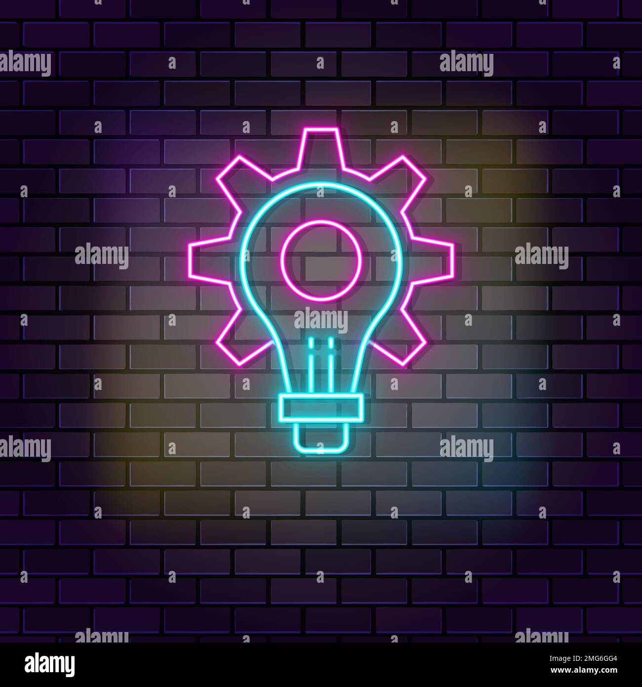 Ai, artificial intelligence, electronics neon vector icon on dark wall ...