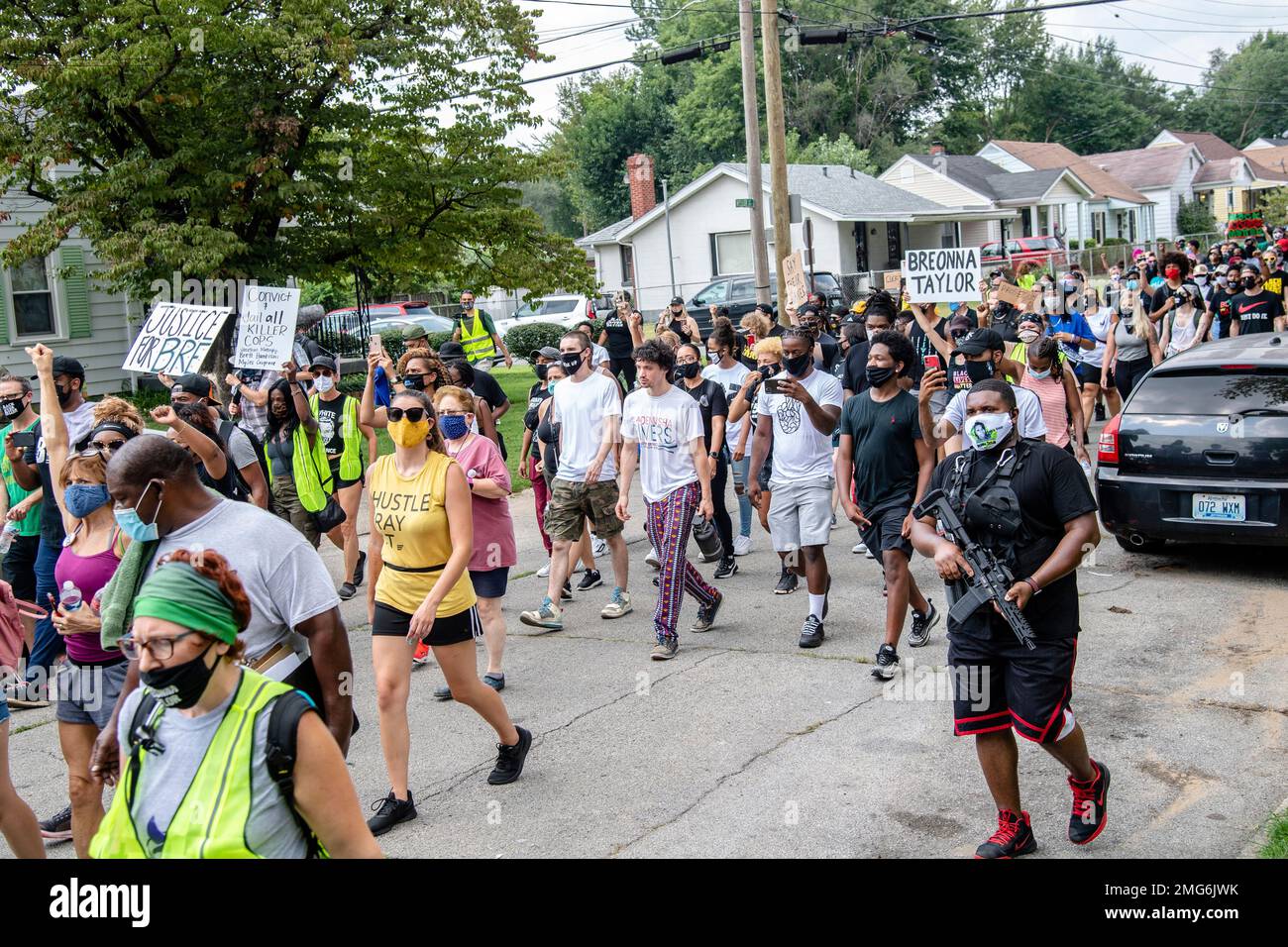 Protestors attend the Good Trouble Tuesday march for Breonna Taylor on ...