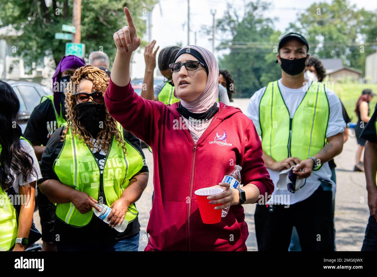 Activist Linda Sarsour, center, participates in the Good Trouble ...