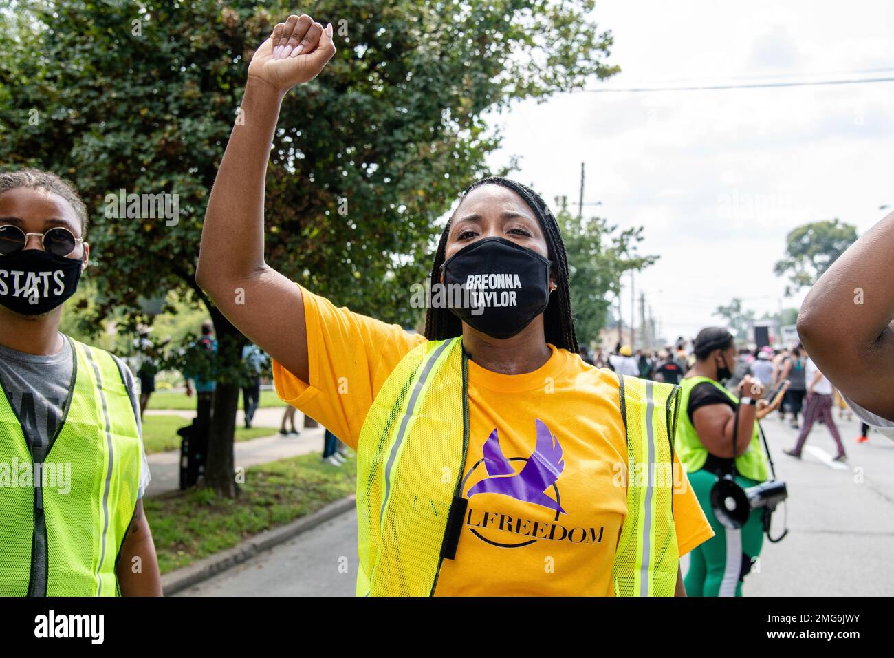 Activist Tamika D. Mallory attends the Good Trouble Tuesday march for ...