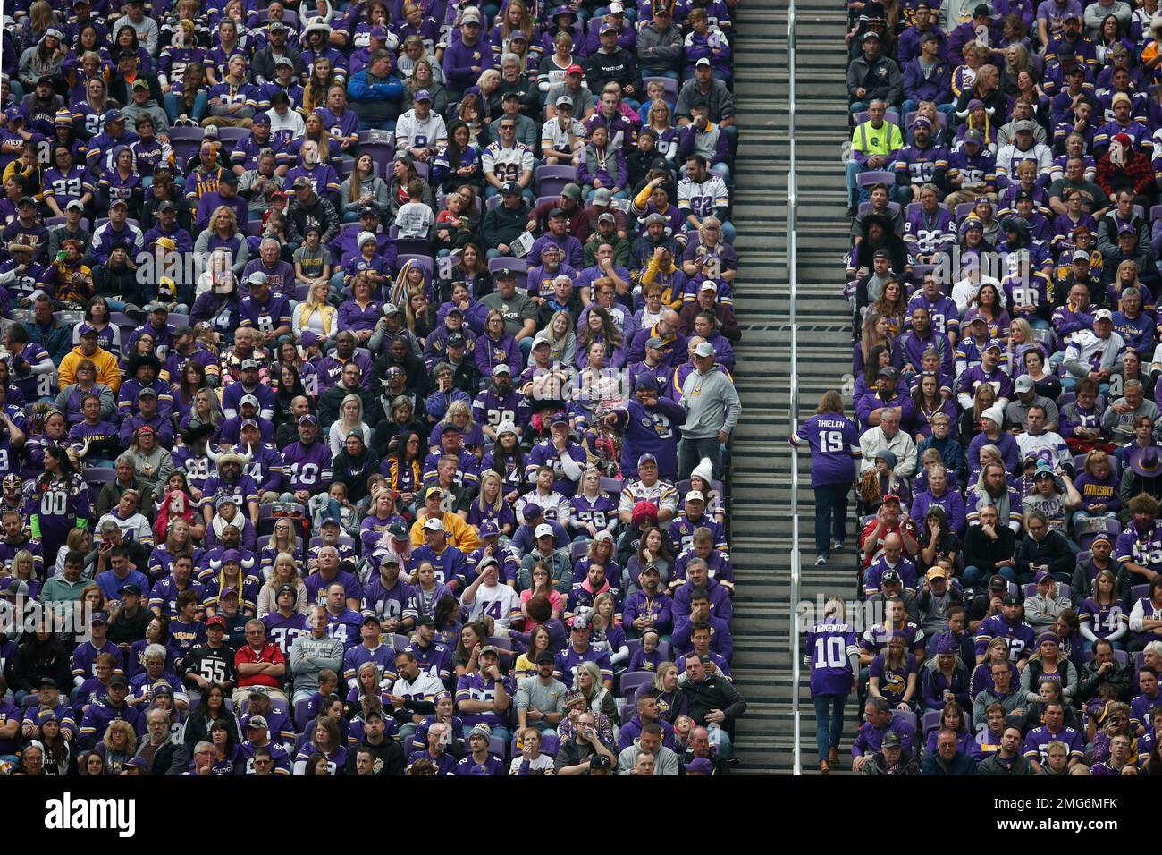 FILE - In this Oct. 14, 2018, file photo, fans fill U.S. Bank stadium ...