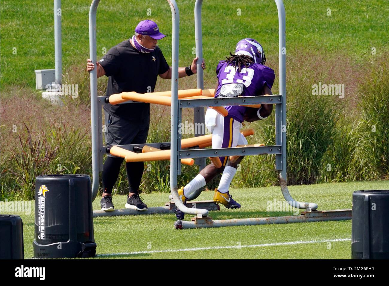 Minnesota Vikings running back Dalvin Cook (33) goes through a drill ...