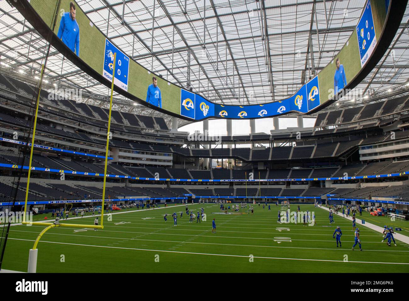 The Rams hold their first practice at their new stadium, SoFi Stadium ...