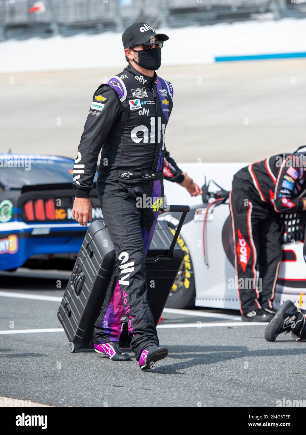 Jimmie Johnson (48) before the start of a NASCAR Cup Series auto race ...