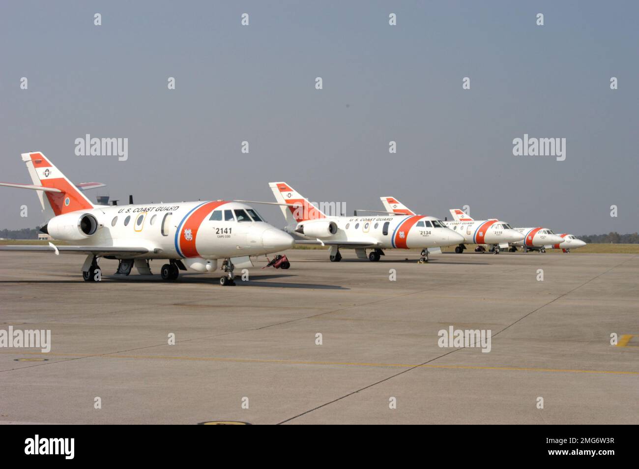 Aircrafts - HU-25 Guardian - 26-HK-55-32. HU-25s lined up on ramp ...