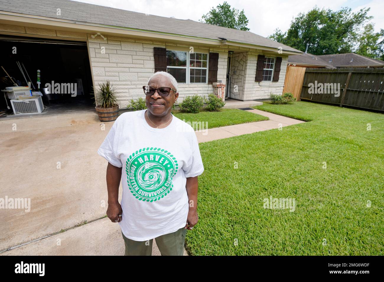 Doris Brown poses outside her home Friday, July 31, 2020, in Houston ...