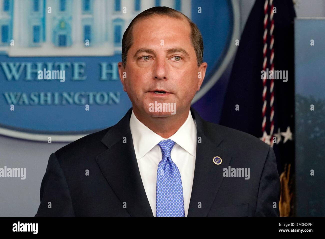 Health and Human Services Secretary Alex Azar speaks during a media ...