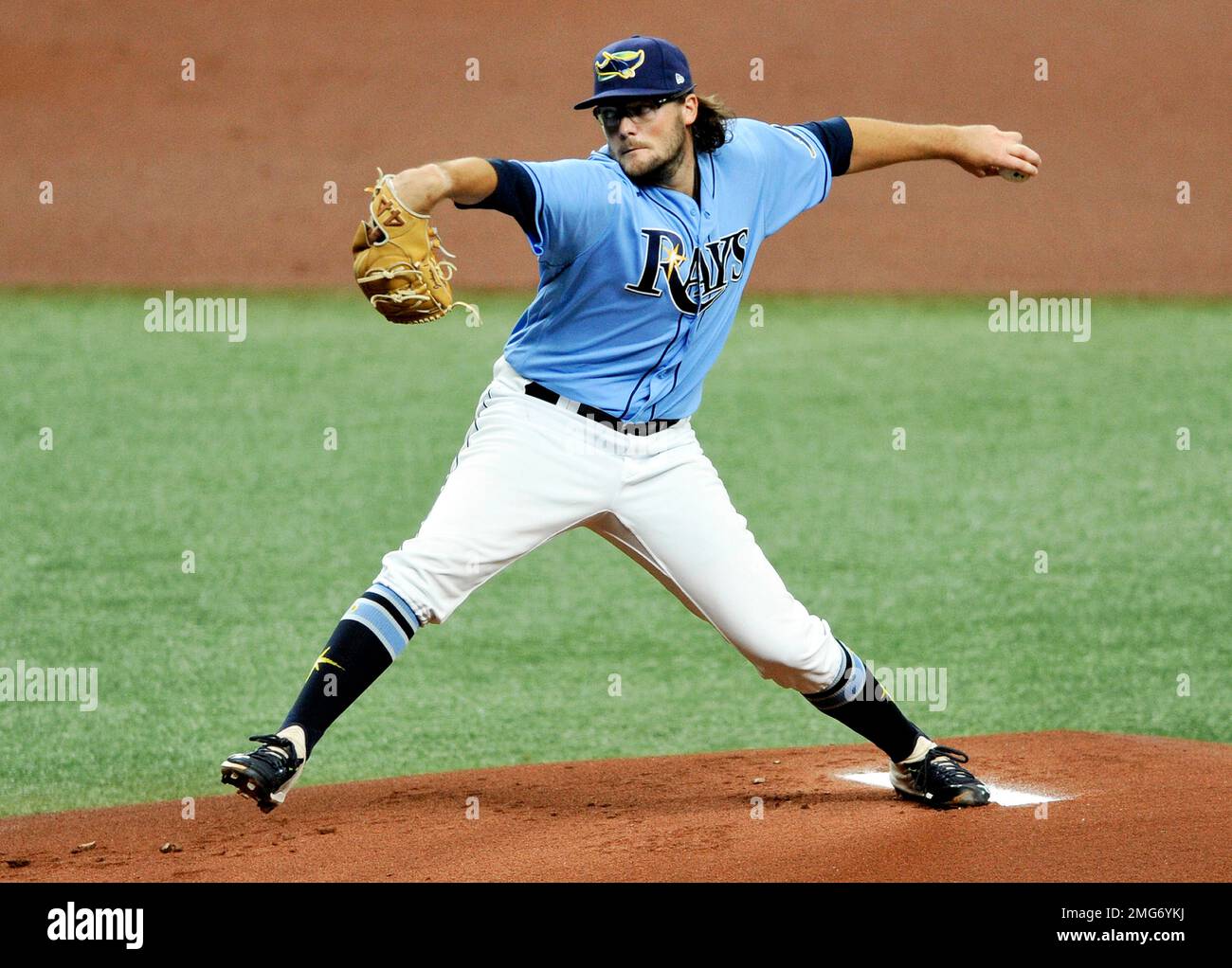 Tampa Bay Rays starter Josh Fleming makes his major league debut during ...
