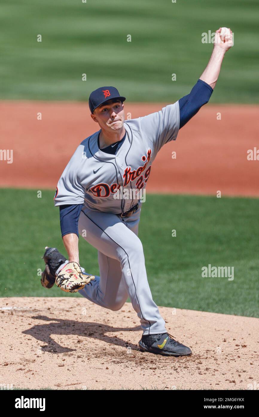 Detroit Tigers starting pitcher Tarik Skubal delivers against the ...