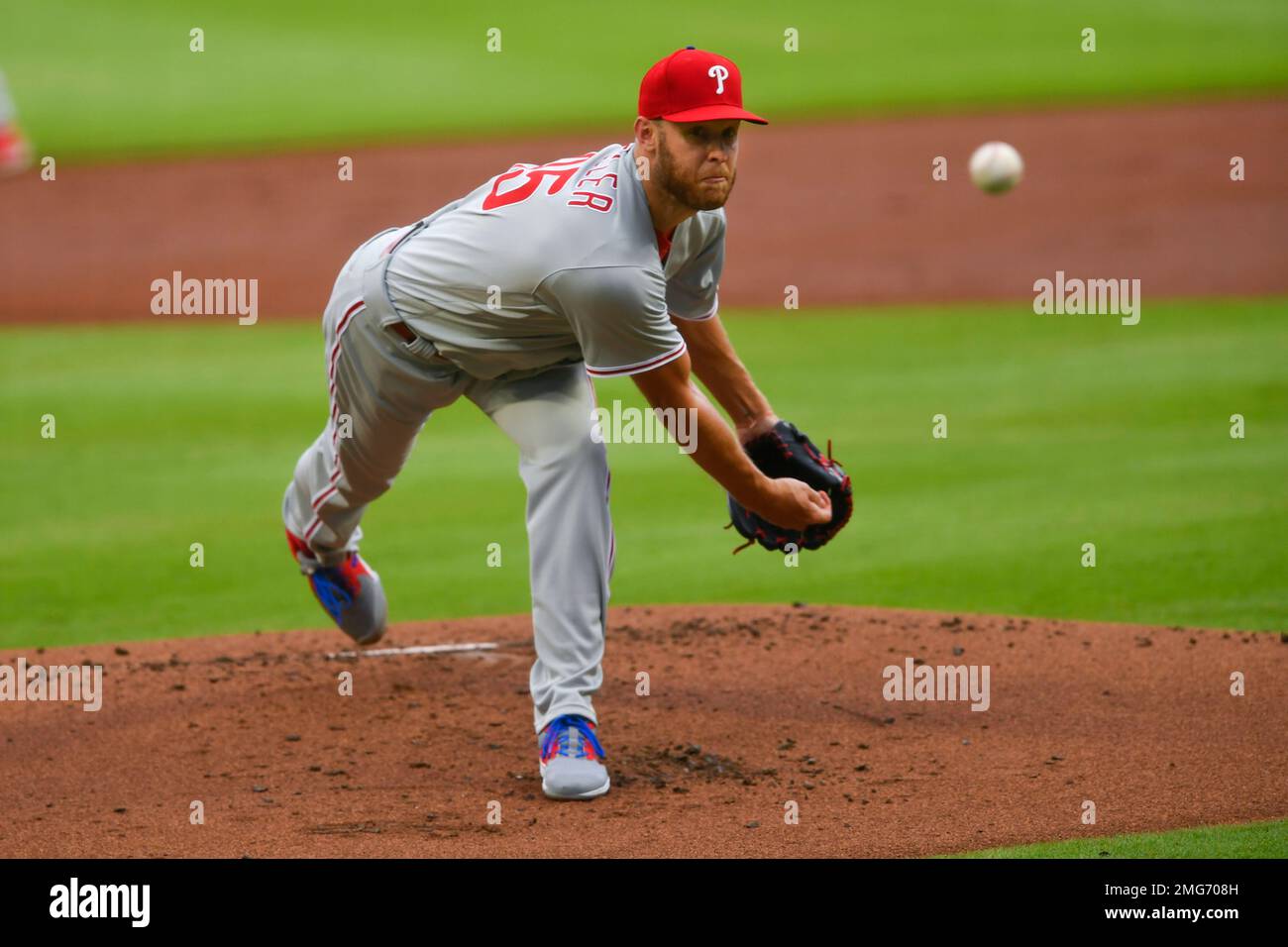 Philadelphia Phillies' Zack Wheeler pitches against the Atlanta Braves ...